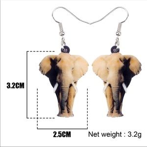 Jewelry | Full Sized Elephant Acrylic Earrings | Poshmark
